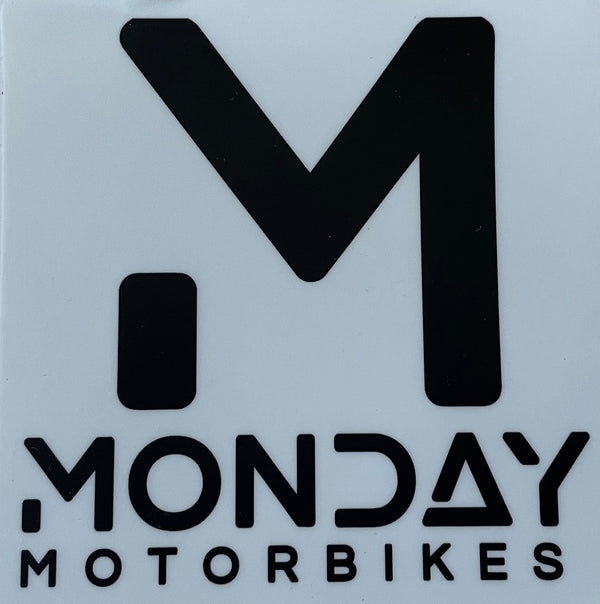 Logo Transfer Stickers - White | Monday Motorbikes